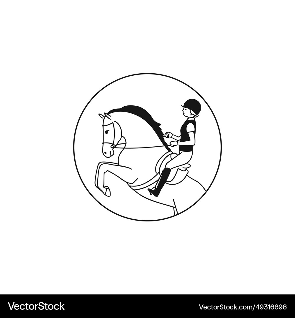 Simple icon contains a horse riding theme Vector Image