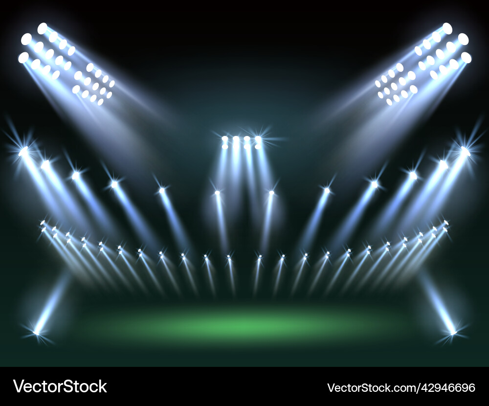 Stadium lights background directional sources Vector Image