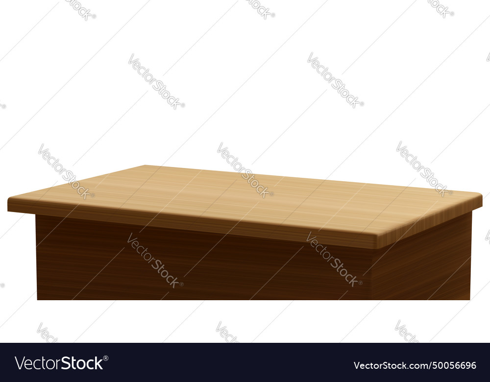 Wooden desk isolated on white background Vector Image