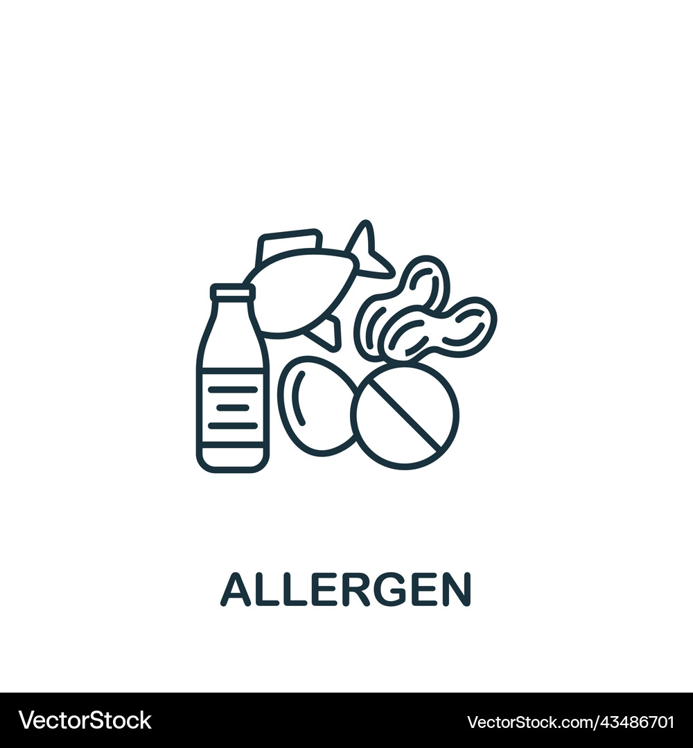 Allergen icon monochrome simple allergy Royalty Free Vector