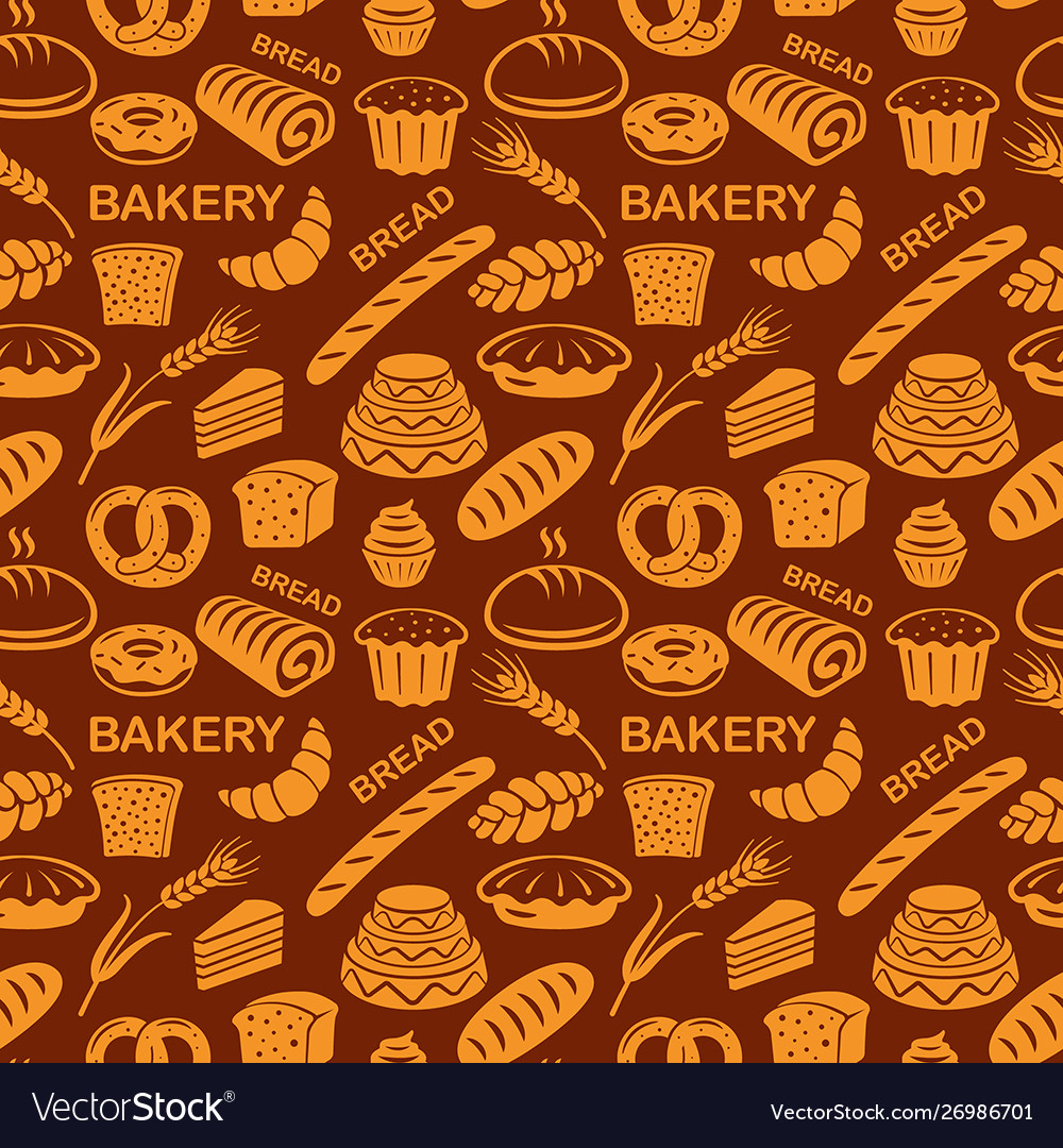 Bakery seamless pattern Royalty Free Vector Image