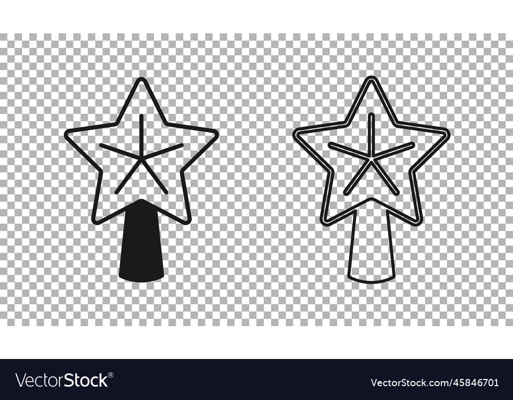 Black christmas star icon isolated on transparent Vector Image