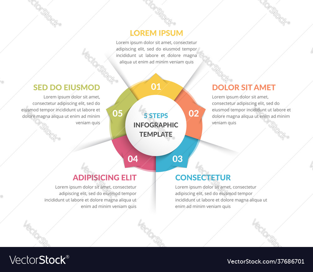 Circle infographics - five elements Royalty Free Vector