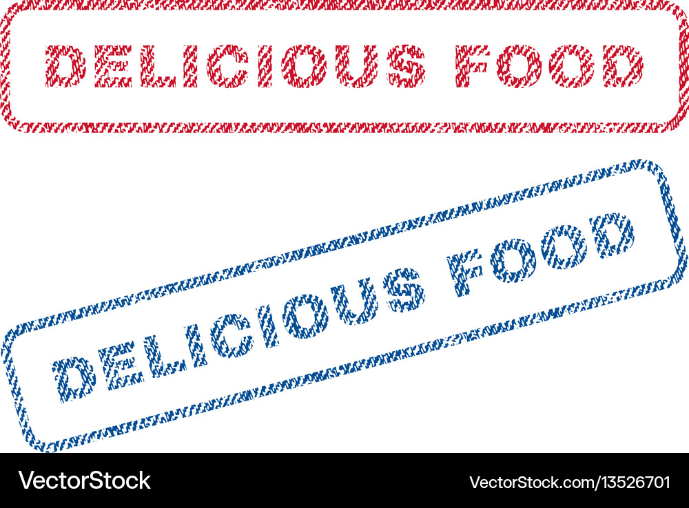 Delicious food textile stamps Royalty Free Vector Image