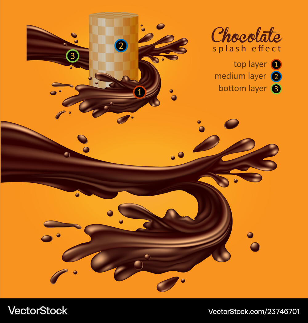 Design of chocolate advertising multilayer Vector Image