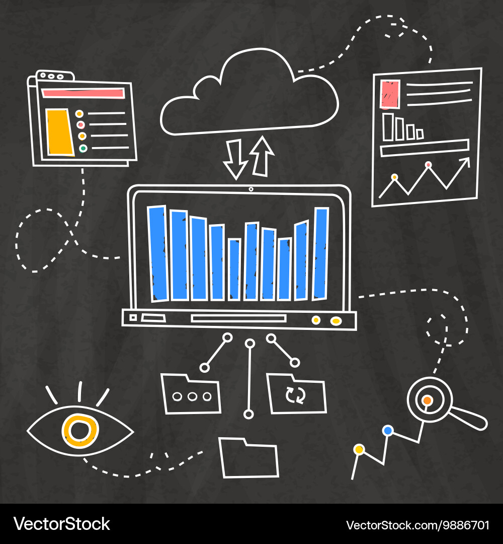Doodle style concept of general research Vector Image