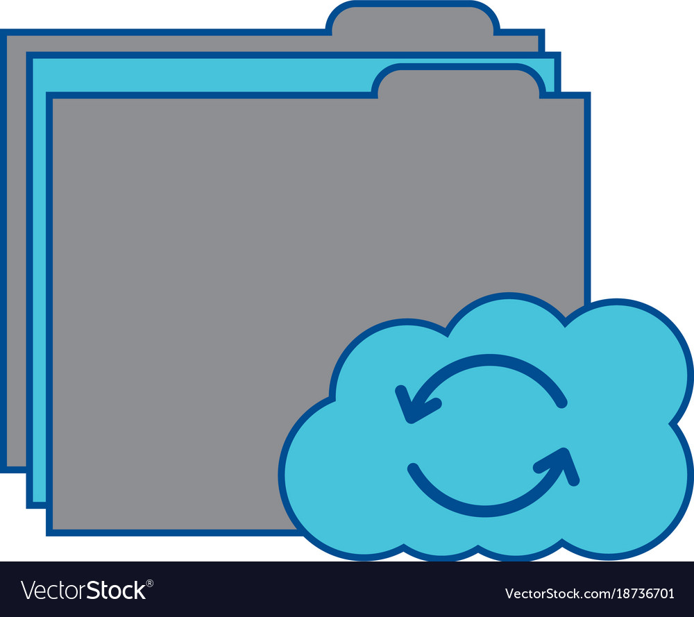 File folder with cloud storage icon image Vector Image