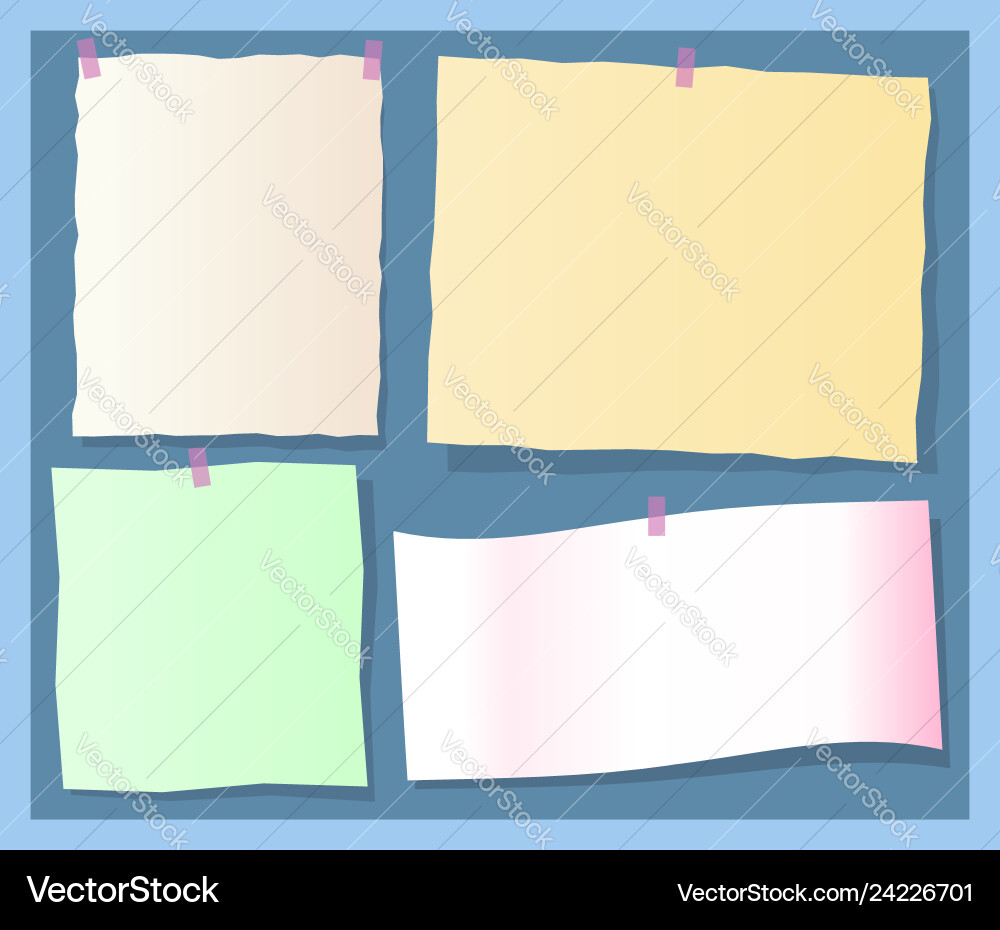 Four paper template for notes Royalty Free Vector Image