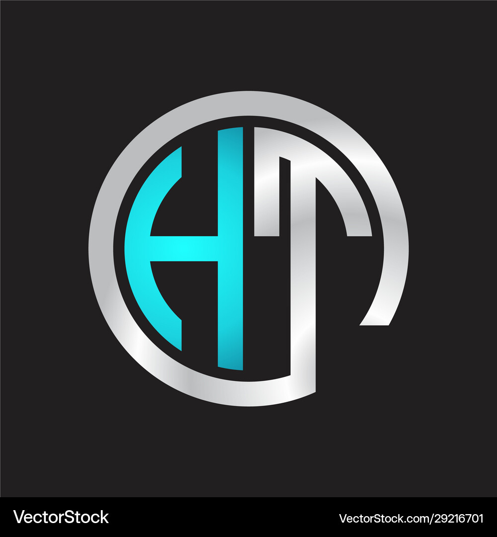 Ht initial logo linked circle monogram Royalty Free Vector