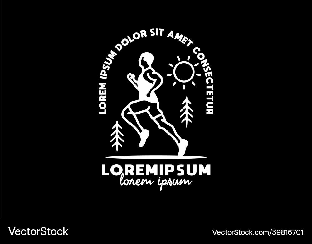 Line art of trail run Royalty Free Vector Image