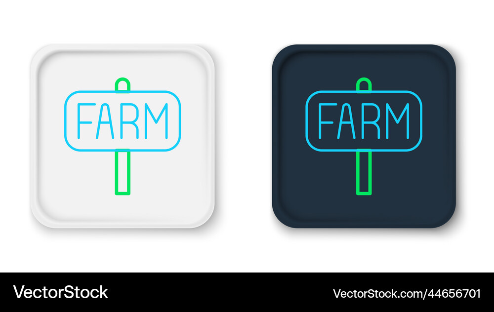 Line location farm icon isolated on white Vector Image