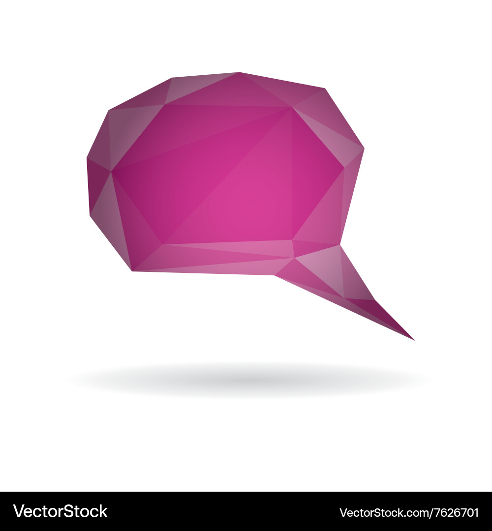 Low poly geometric speech bubble Royalty Free Vector Image