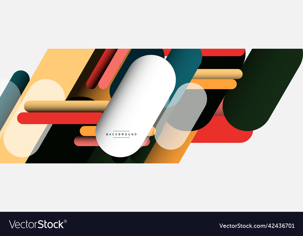 Overlapping round shapes and lines background Vector Image