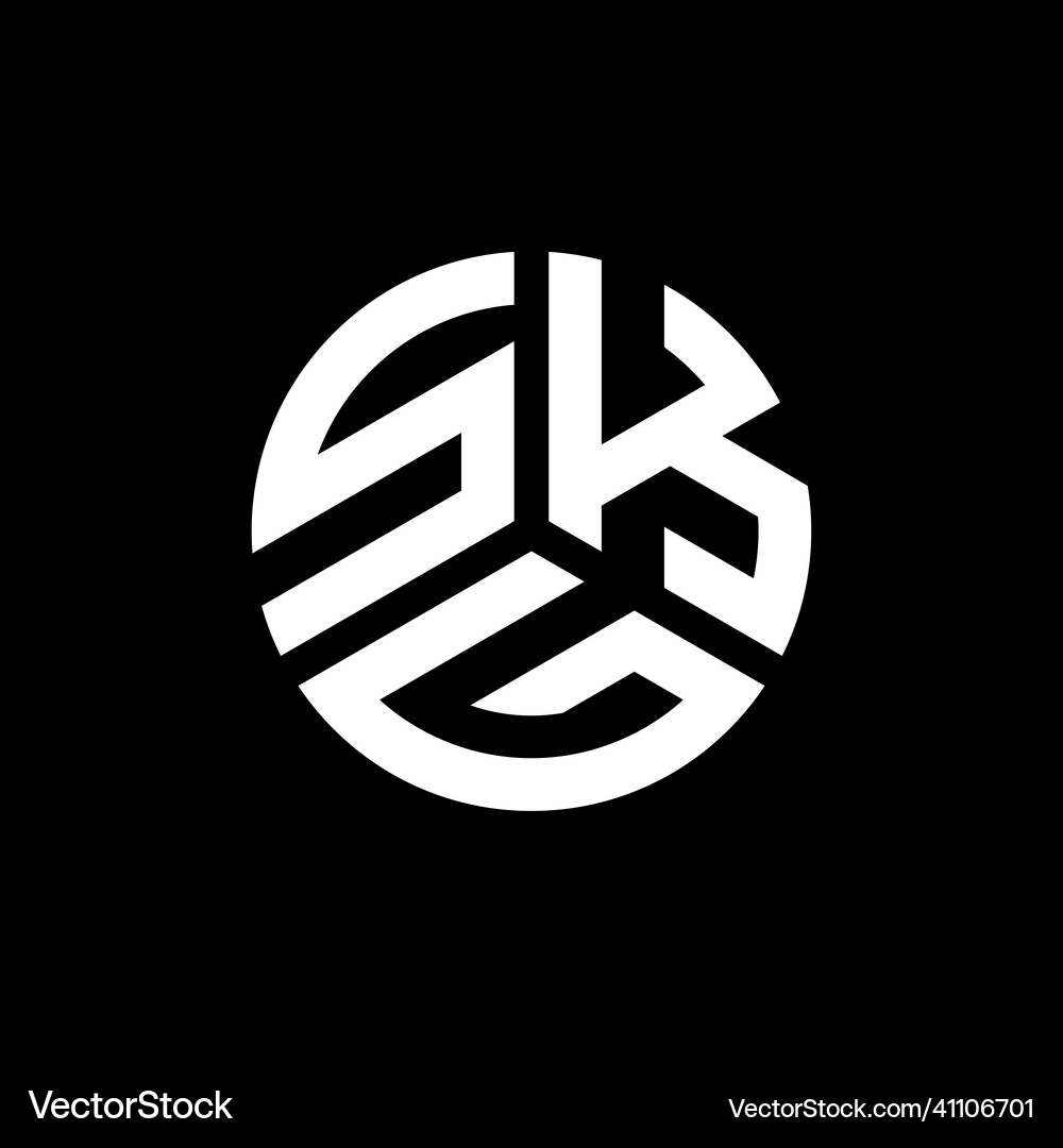 Skg letter logo design on black background Vector Image