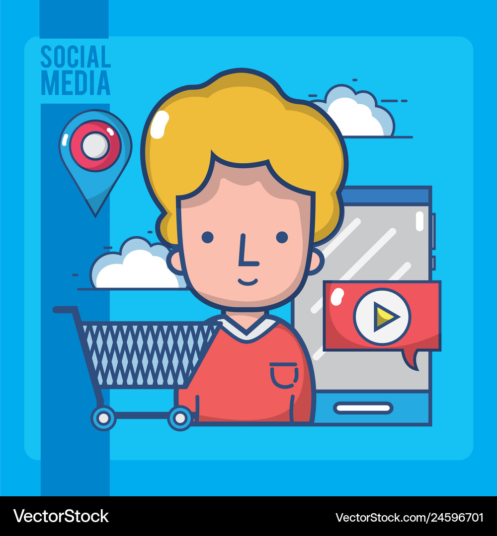 Social media and smartphone Royalty Free Vector Image