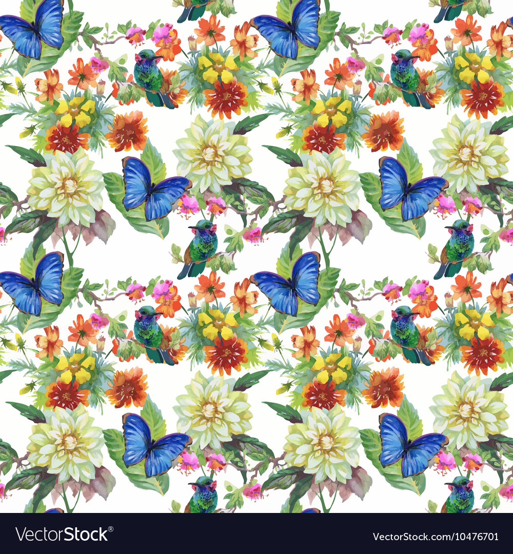 Watercolor hand drawn seamless pattern Royalty Free Vector