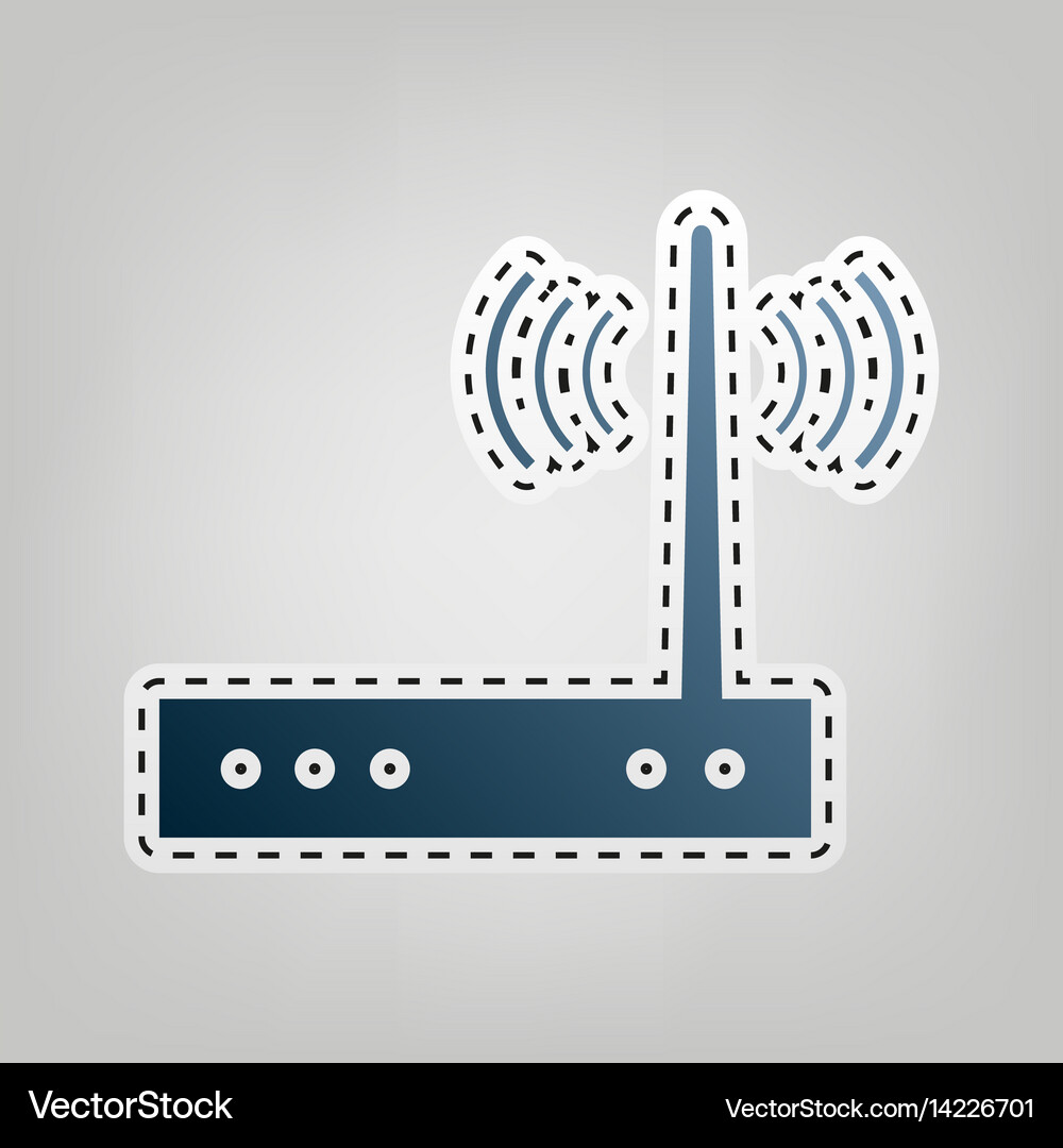 Wifi modem sign blue icon with outline Royalty Free Vector