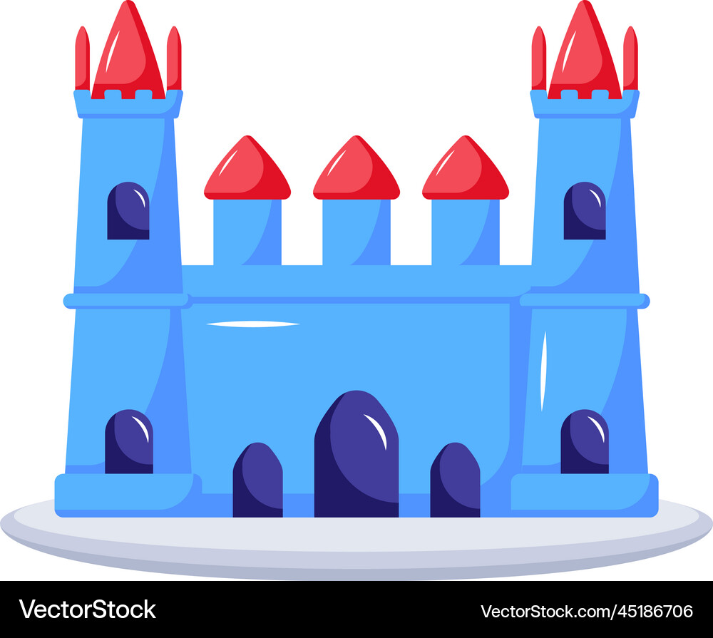 A flat icon of the castle Royalty Free Vector Image