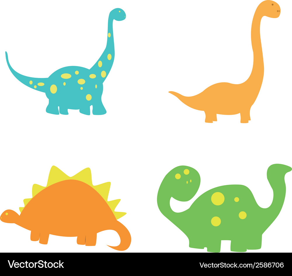 Abstract cute dinosaurs on a white background Vector Image