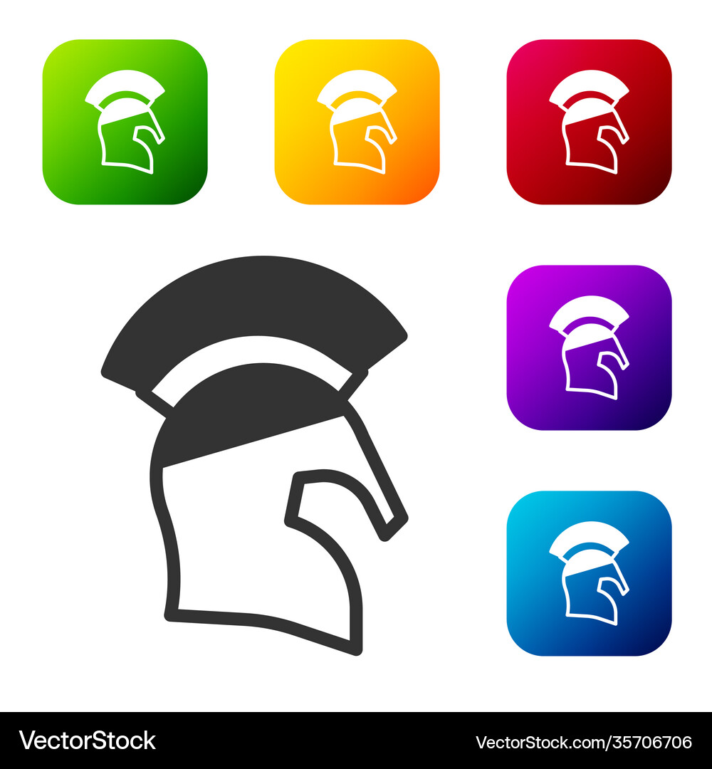 Black greek helmet icon isolated on white Vector Image