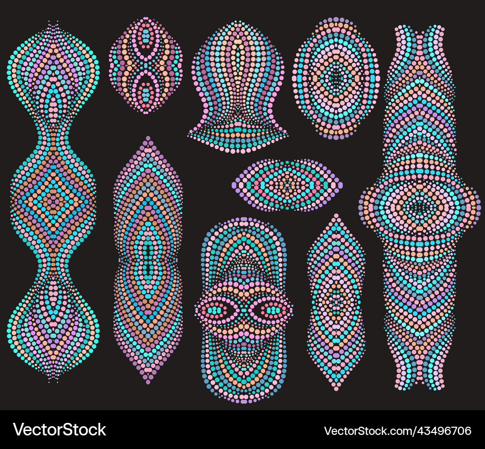 Bright bohemian ethnic cliche with dots Royalty Free Vector