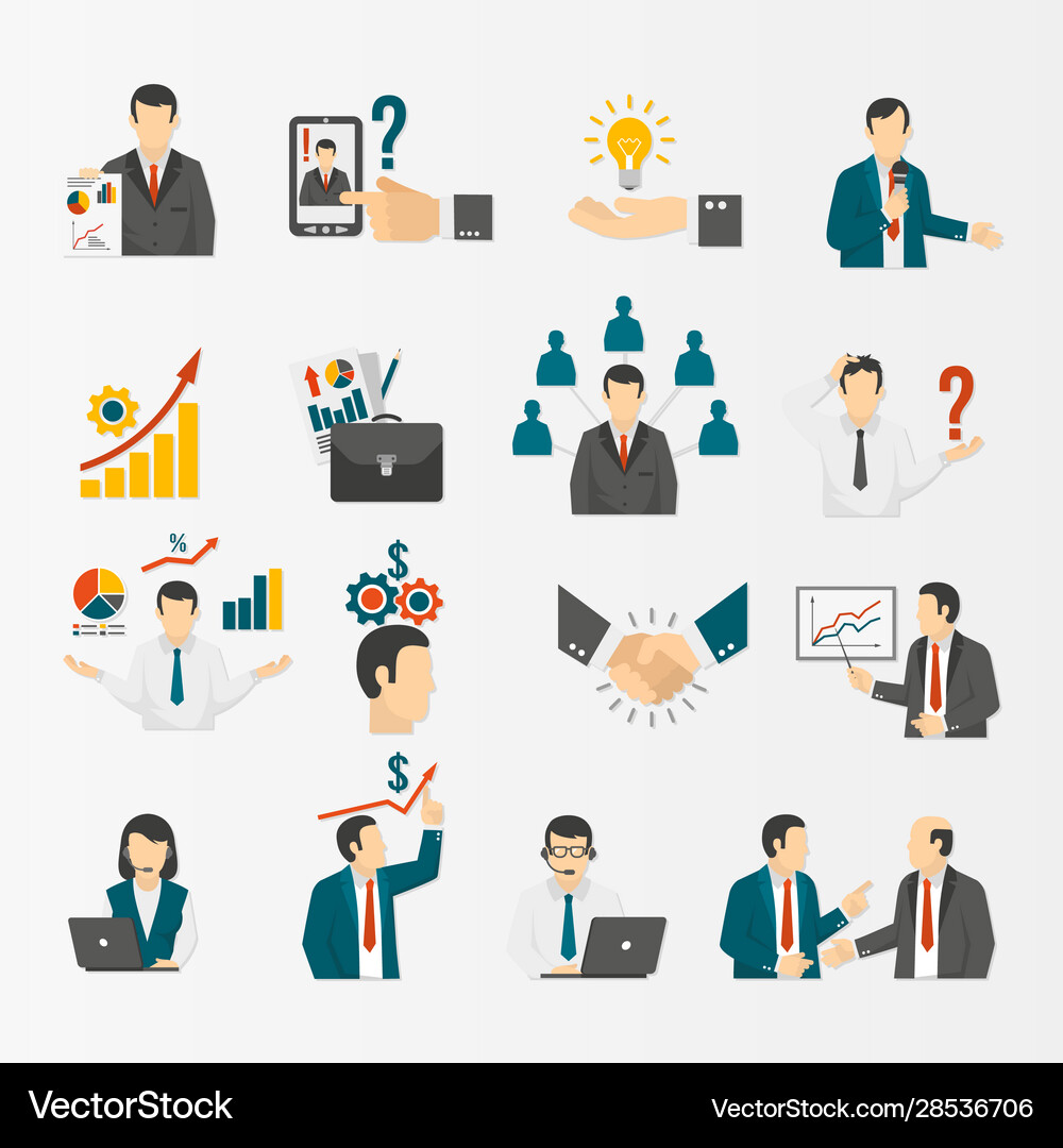 Business and company icon set Royalty Free Vector Image