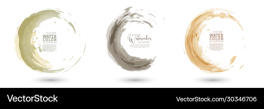 Circle splash with earth vintage watercolor set Vector Image