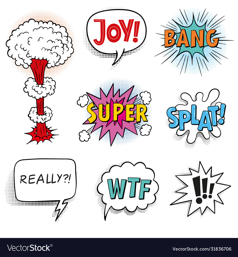 Comic speech bubble explode Royalty Free Vector Image