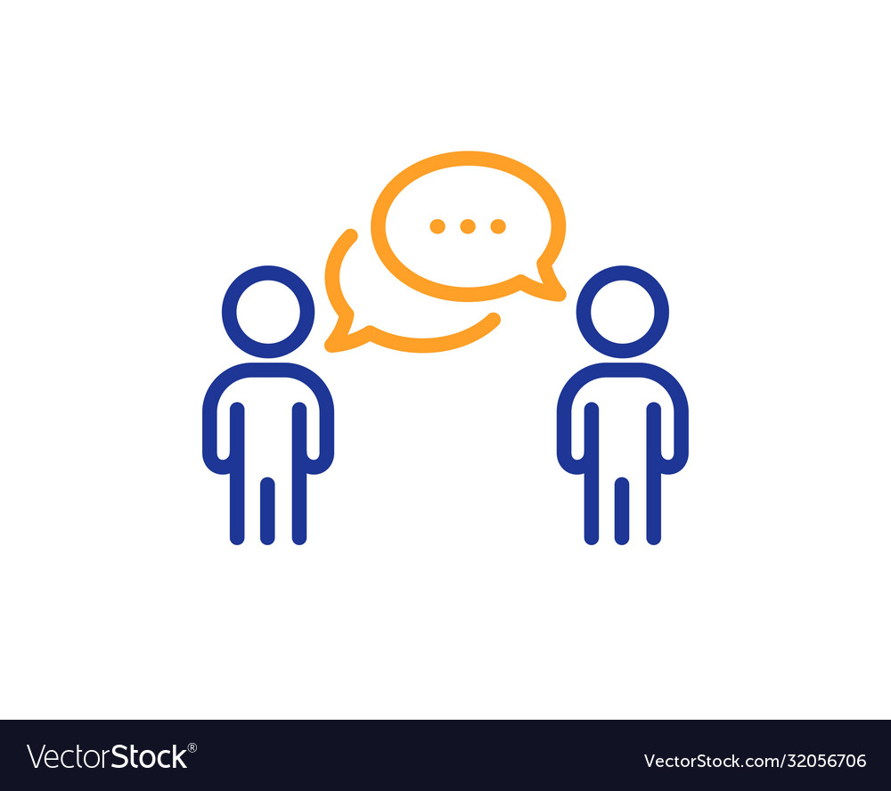 Consulting business line icon discussion Vector Image Consulting business line icon discussion Vector Image