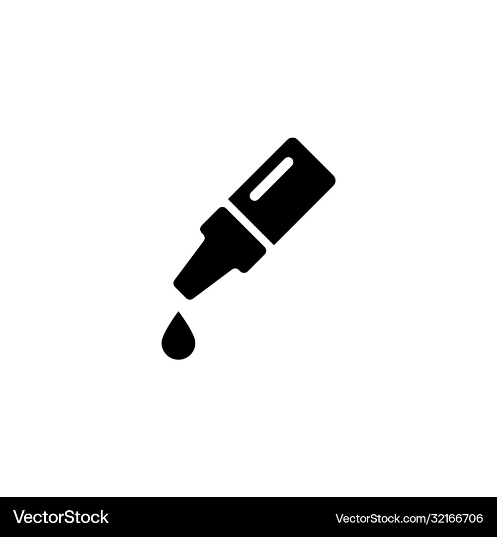 Ear or eye drop medical dropper bottle flat icon Vector Image