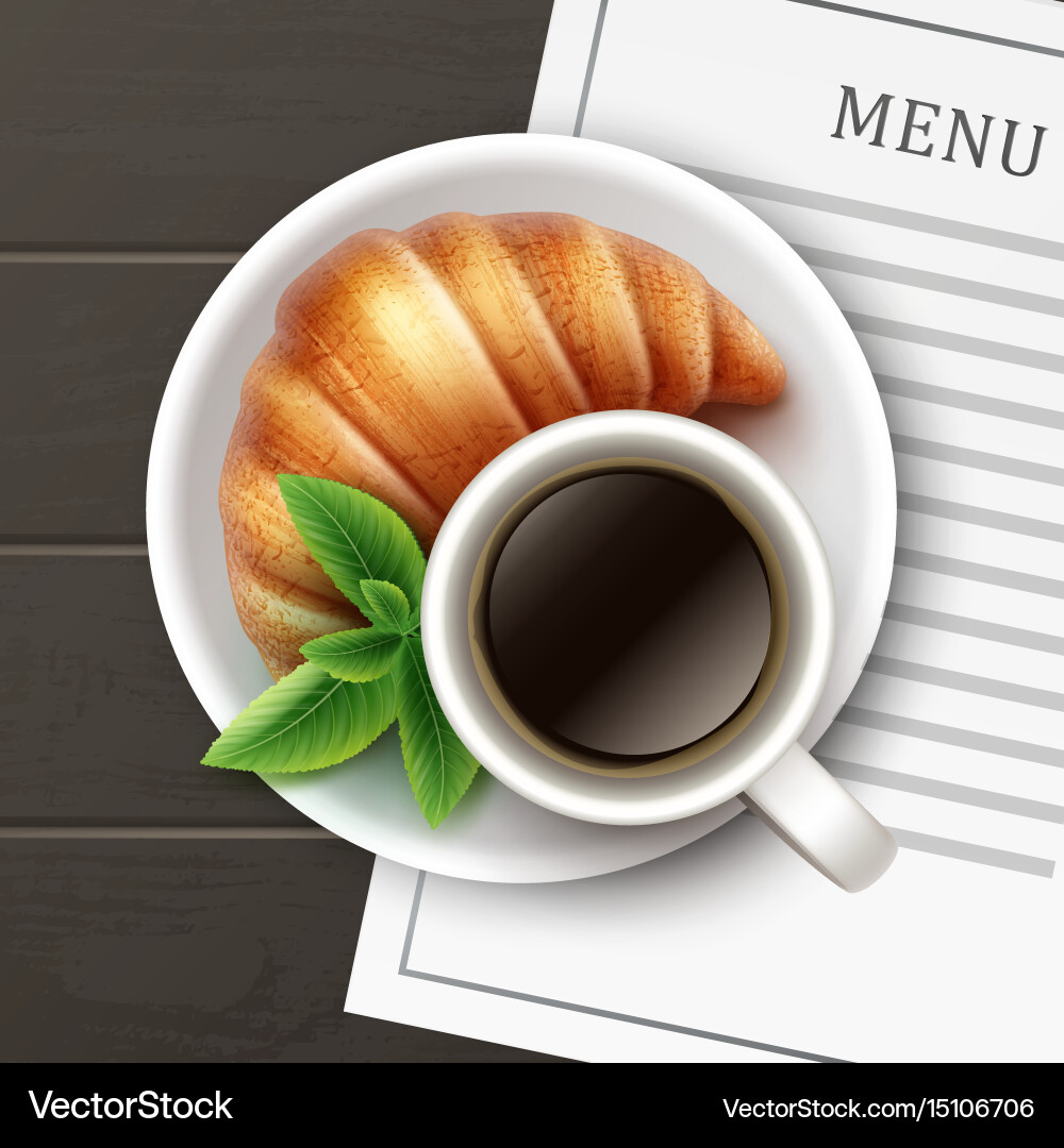 Fresh french croissant Royalty Free Vector Image