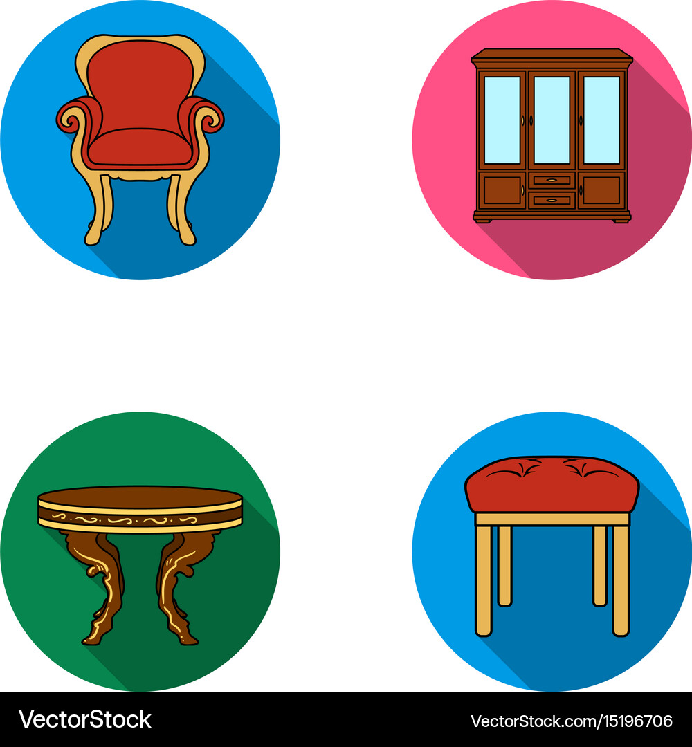 Furniture interior design chair Royalty Free Vector Image