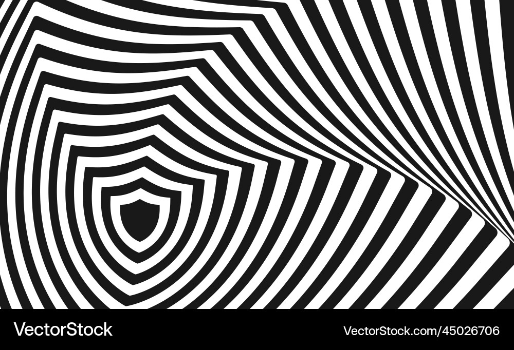 Geometric abstract wavy pattern of black and white