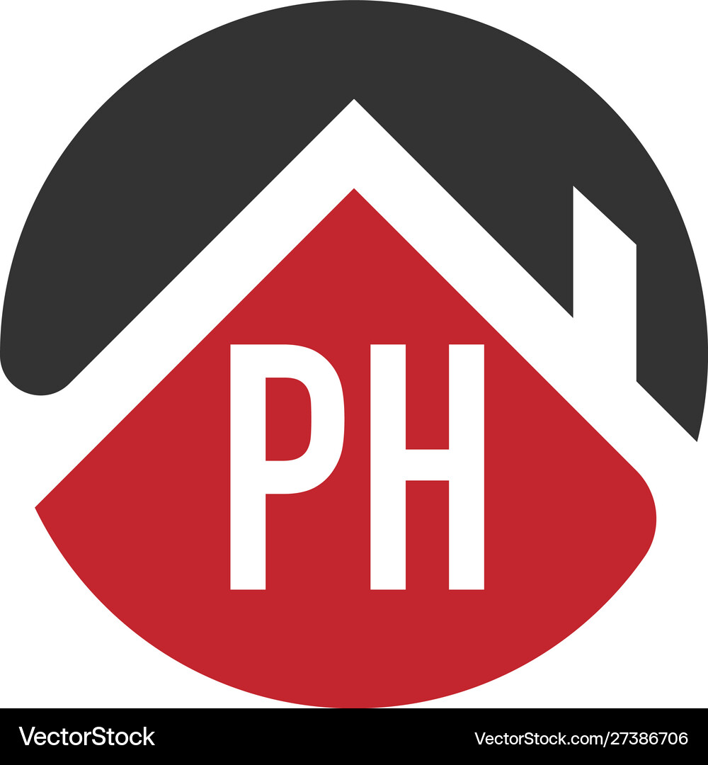 Initial letter ph building logo design template Vector Image
