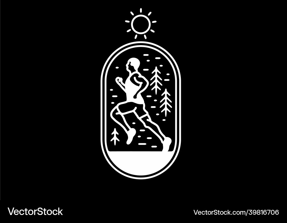 Line art of trail run Royalty Free Vector Image
