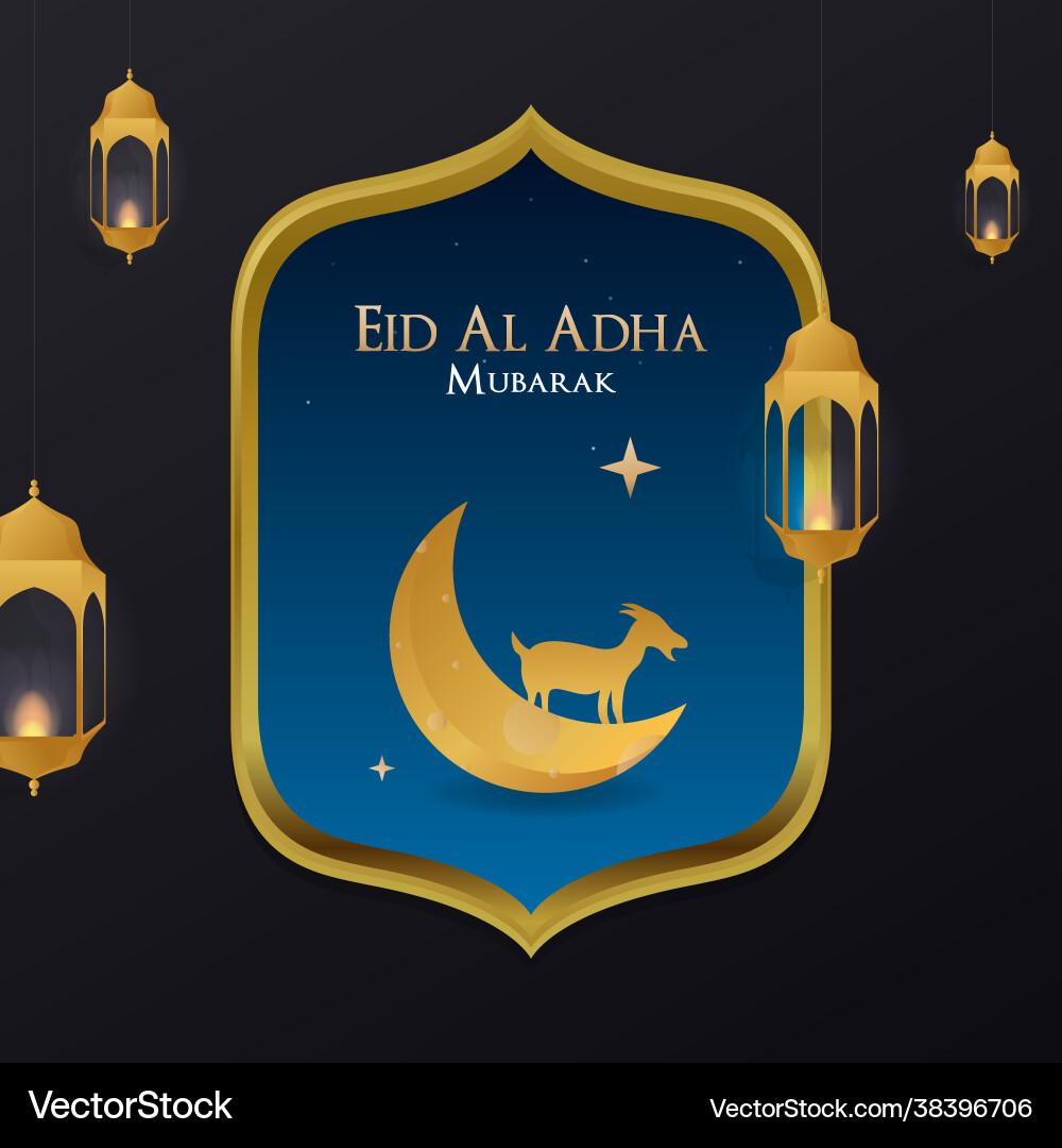 Luxury eid al adha greeting for social media post Vector Image