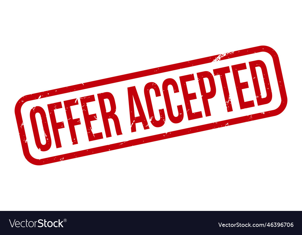Offer accepted rubber stamp seal Royalty Free Vector Image