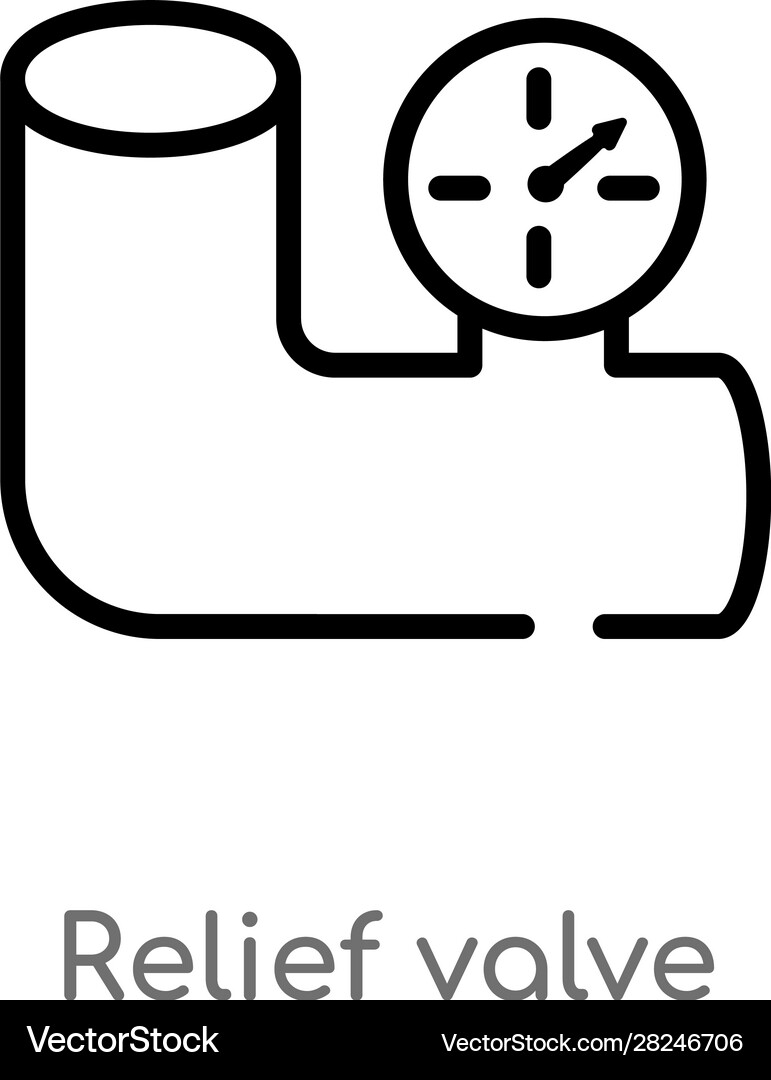 Outline relief valve icon isolated black simple Vector Image