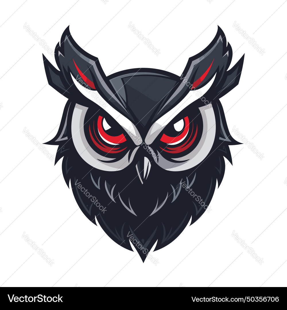 Owl esport logotype icon sticker logo Royalty Free Vector