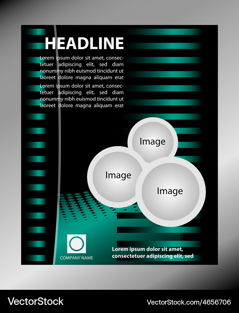Red flyer with places for images poster template Vector Image