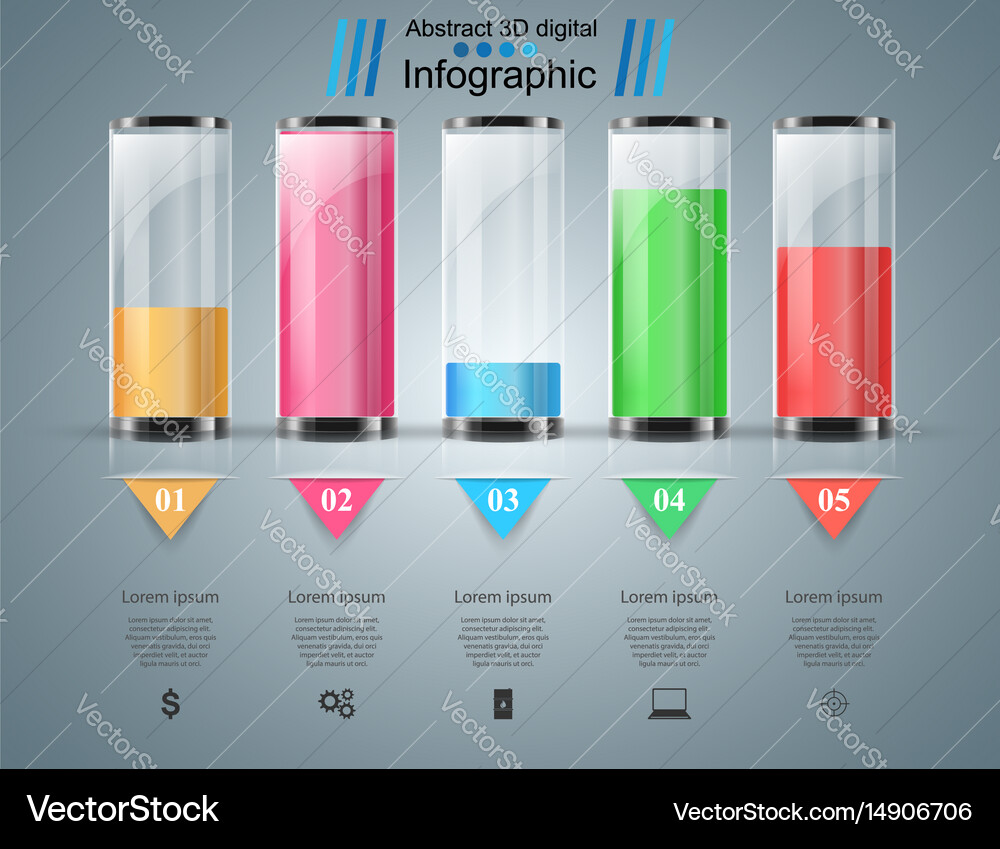 Test tube experiments business infographics Vector Image