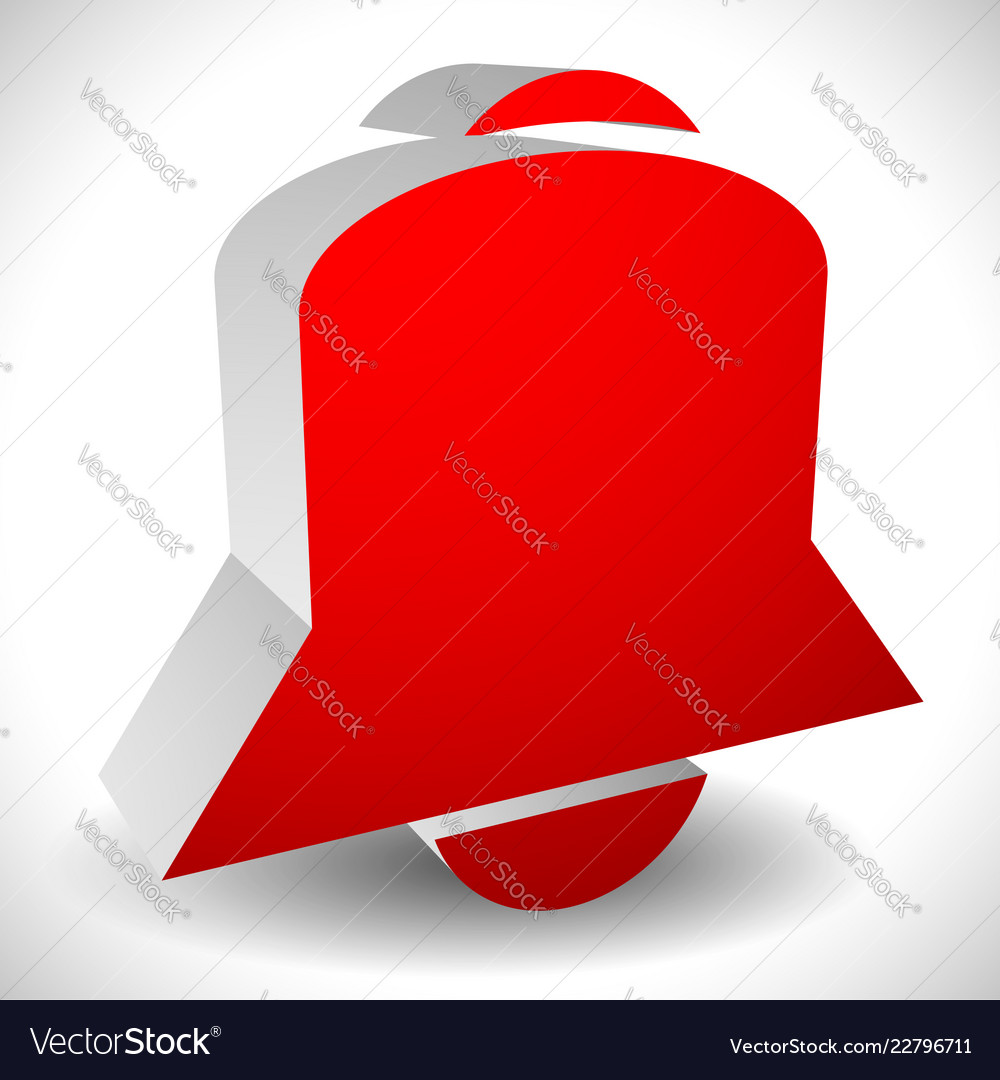 3d bell alarm siren notification icon Royalty Free Vector