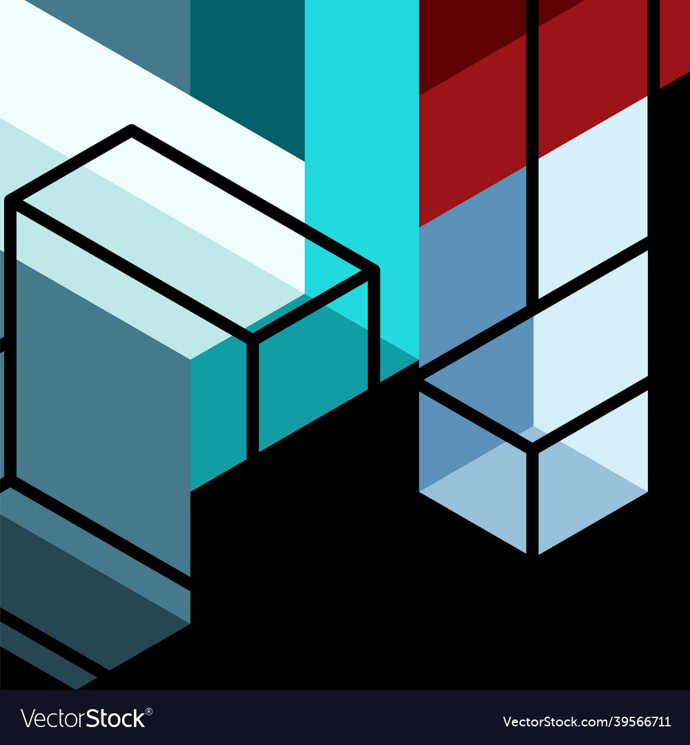 Abstract background 3d cubes cubic elements Vector Image