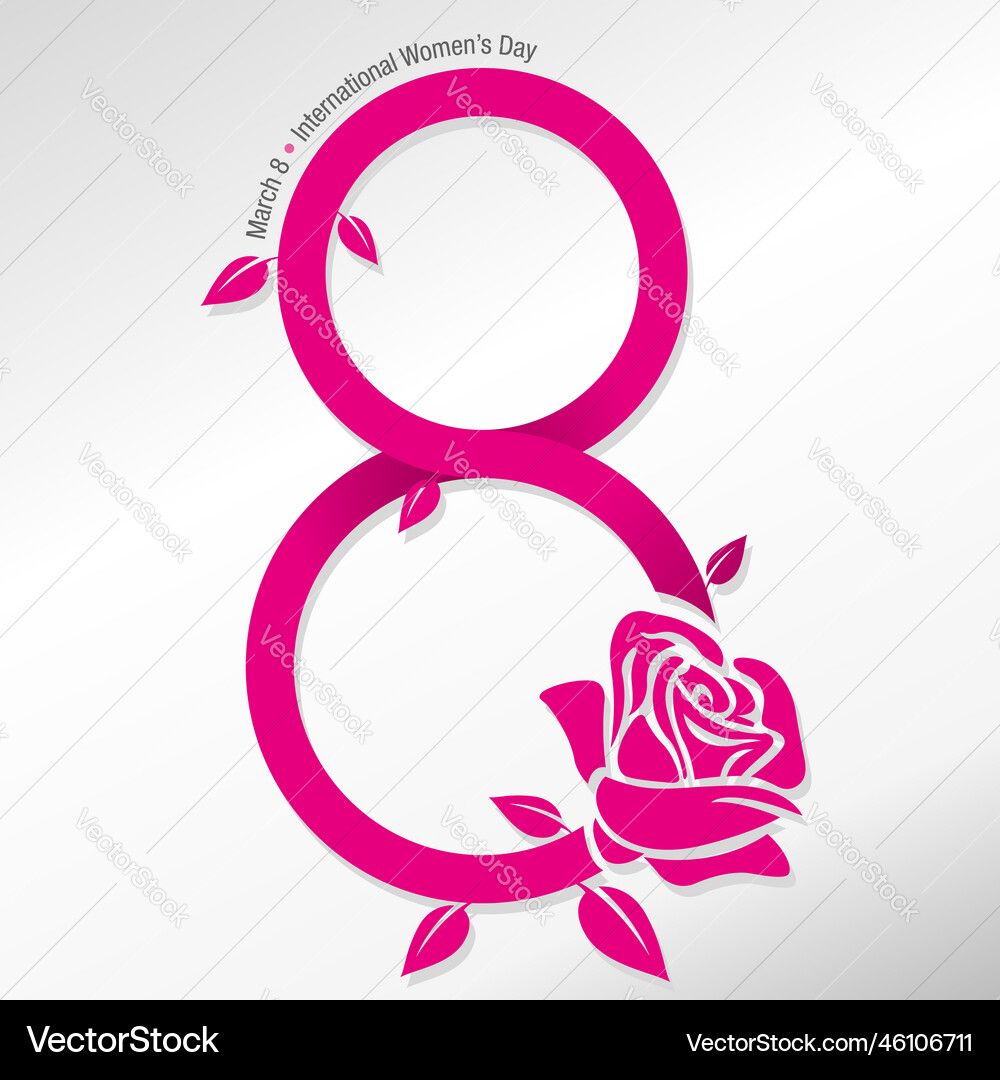 Abstract rose with the stem forming number 8 Vector Image