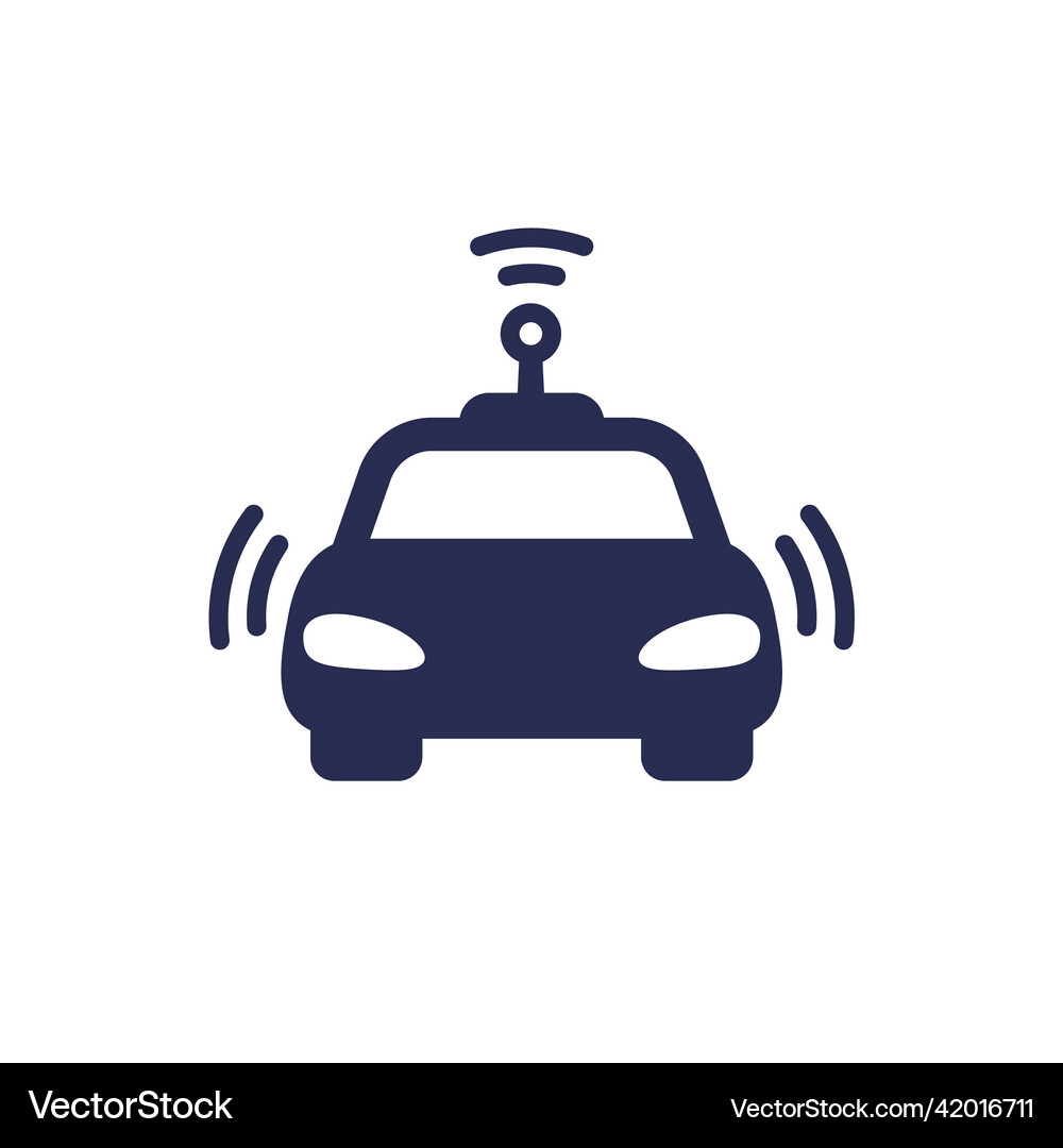 Autonomous car smart vehicle icon on white Vector Image