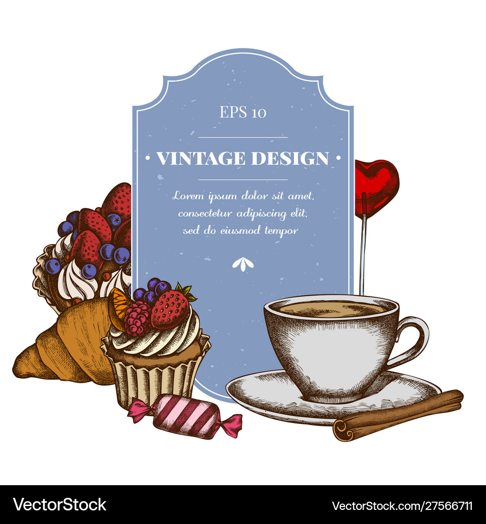 Badge design with colored cinnamon lollipop Vector Image