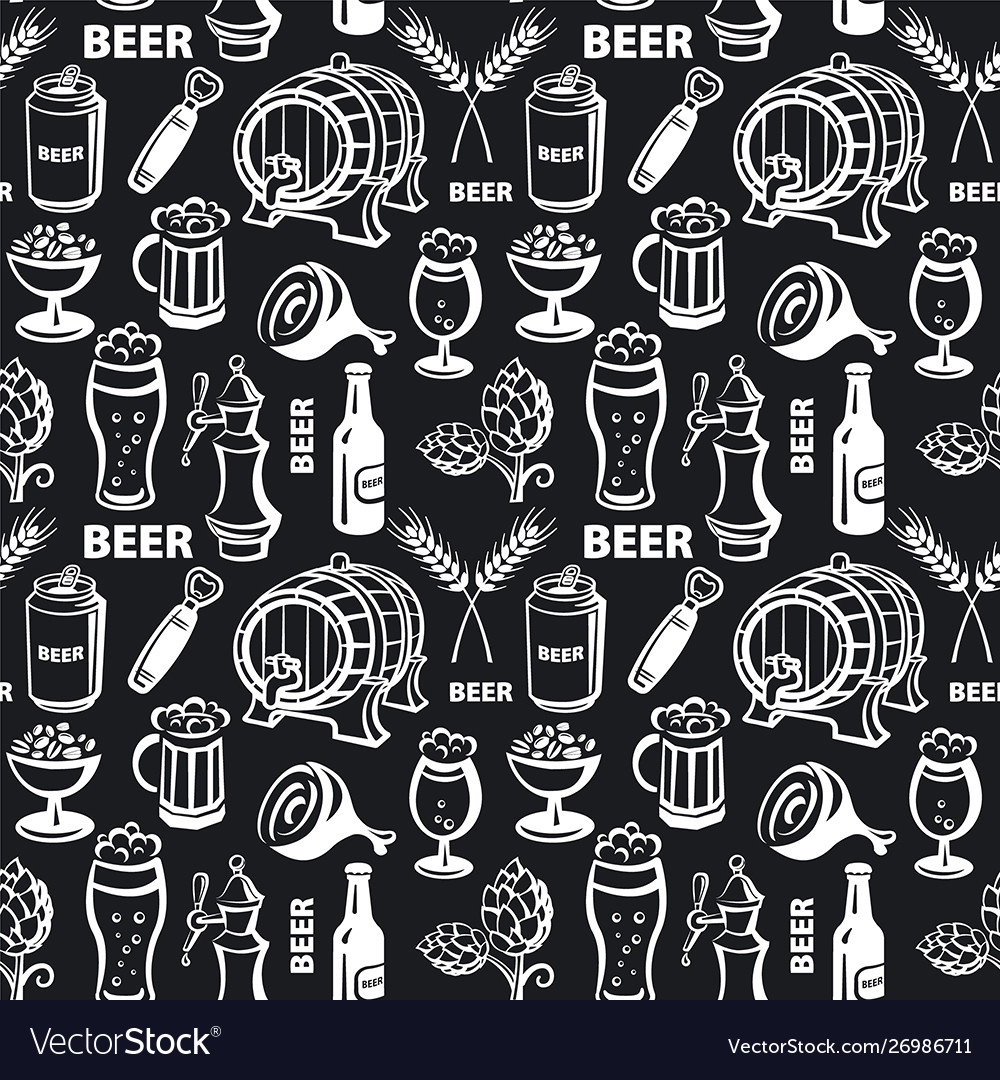 Beer seamless pattern Royalty Free Vector Image