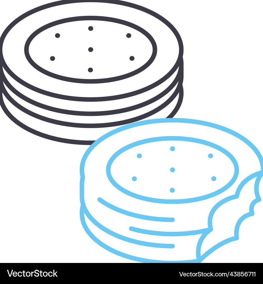 Black cat line icon outline symbol Royalty Free Vector Image