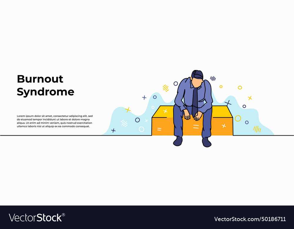 Burnout syndrome web banner Royalty Free Vector Image