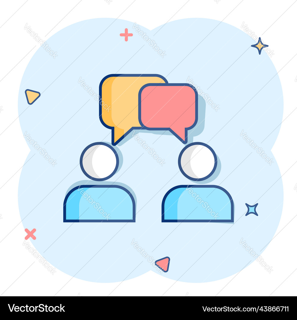 Cartoon talk people icon in comic style man Vector Image